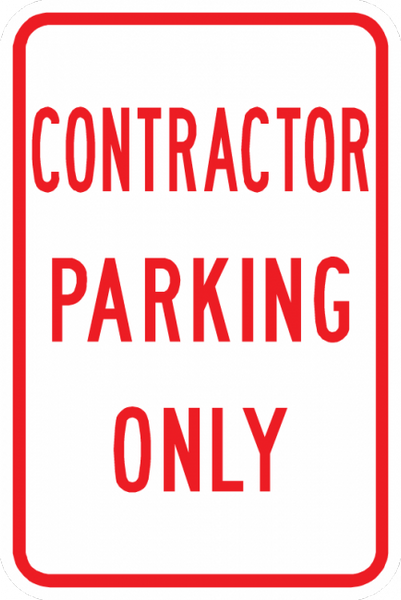 PS-12-Contractor Parking Only Sign – Municipal Supply & Sign Co.