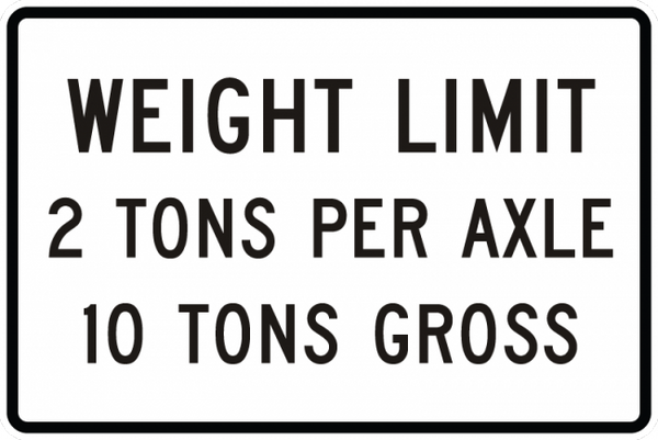 R12-4-Weight Limit XX Tons Per Axle XX Tons Gross Sign – Municipal ...