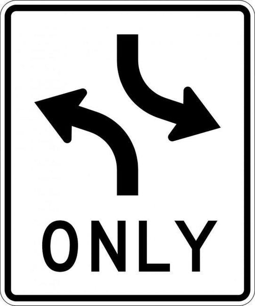 R3-9a-Two-Way Left Turn Only Sign (overhead) – Municipal Supply & Sign Co.