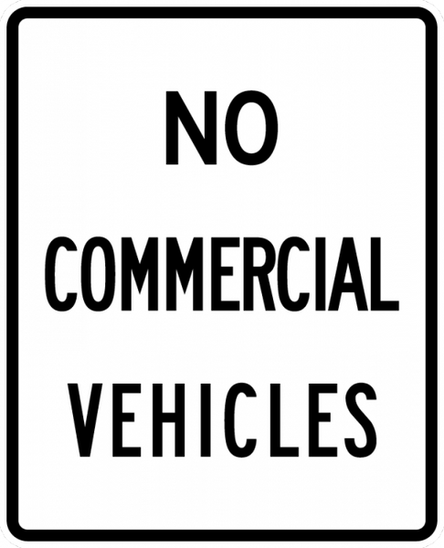 R5-4-No Commercial Vehicles Sign – Municipal Supply & Sign Co.