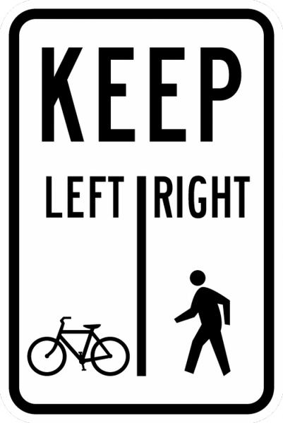Keep Left / Right Sign | R9-7 Sign – Municipal Supply & Sign Co.
