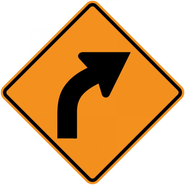CW1-2-Turn and Curve Signs – Municipal Supply & Sign Co.
