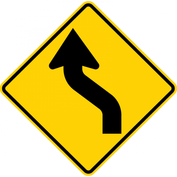 W1-4L-Horizontal Alignment Sign – Municipal Supply & Sign Co.