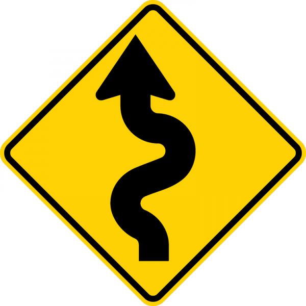 W1-5L-Horizontal Alignment Sign – Municipal Supply & Sign Co.