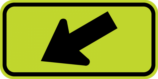 W16-7PL-Downward Diagonal Arrow(plaque) – Municipal Supply & Sign Co.