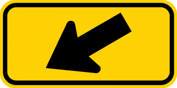 W16-7P-Downward Diagonal Arrow(plaque) – Municipal Supply & Sign Co.