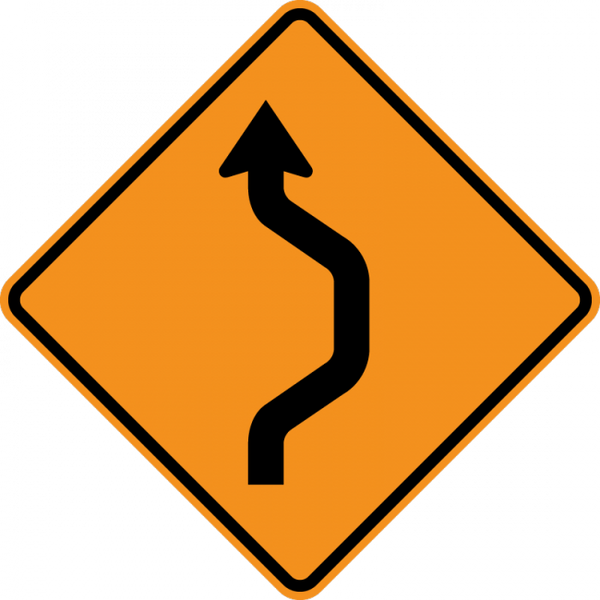 CW24-1-Double Reverse Curve (1 lane) – Municipal Supply & Sign Co.